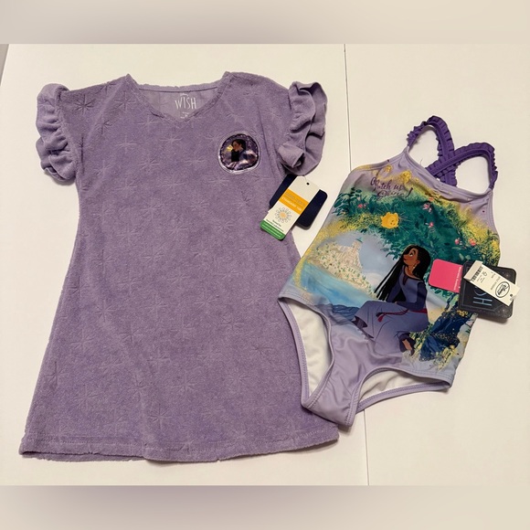 Disney | Swim | Disneys Wish Lavender Terry Coverup And Princess ...